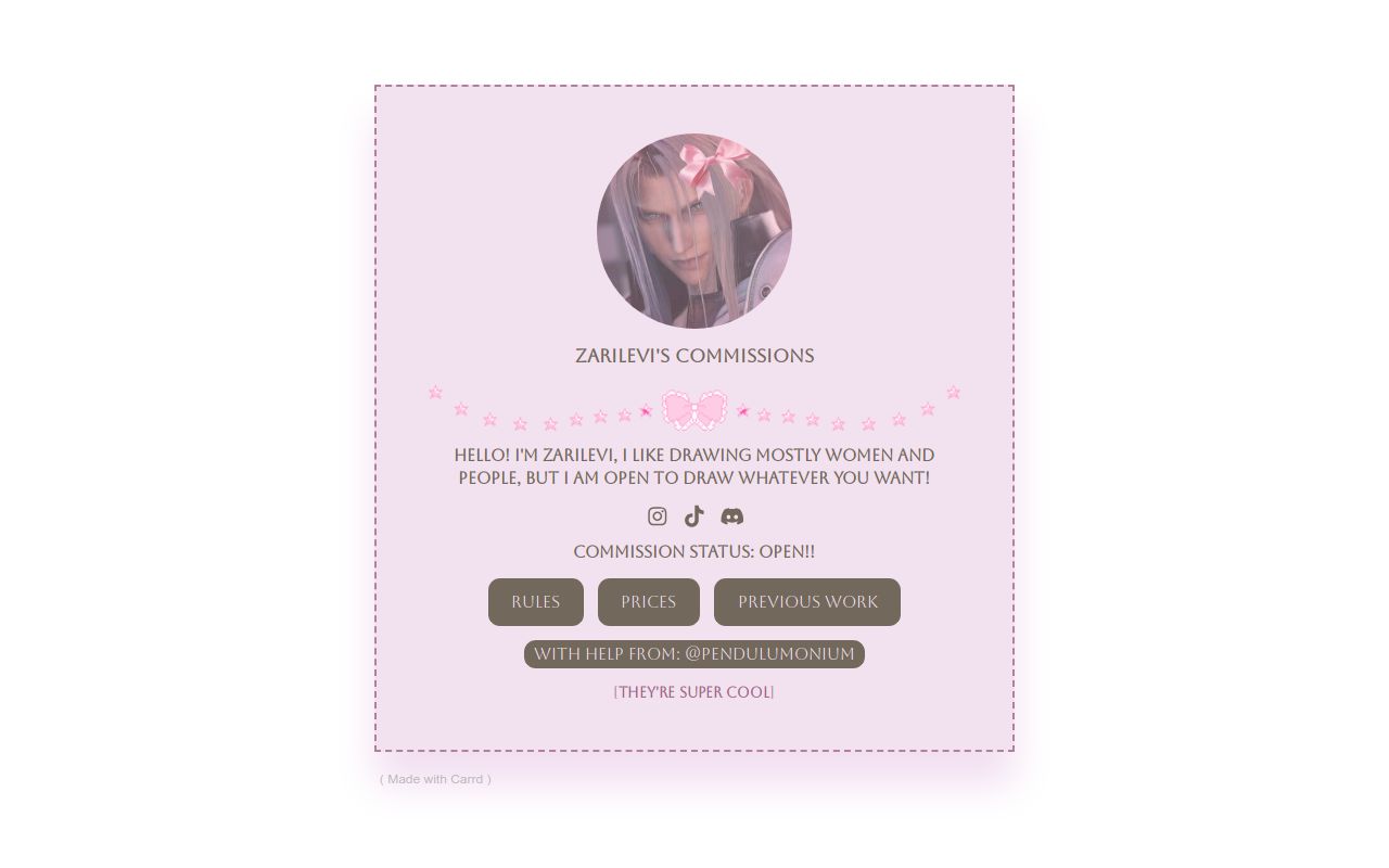 zarilevi's commissions